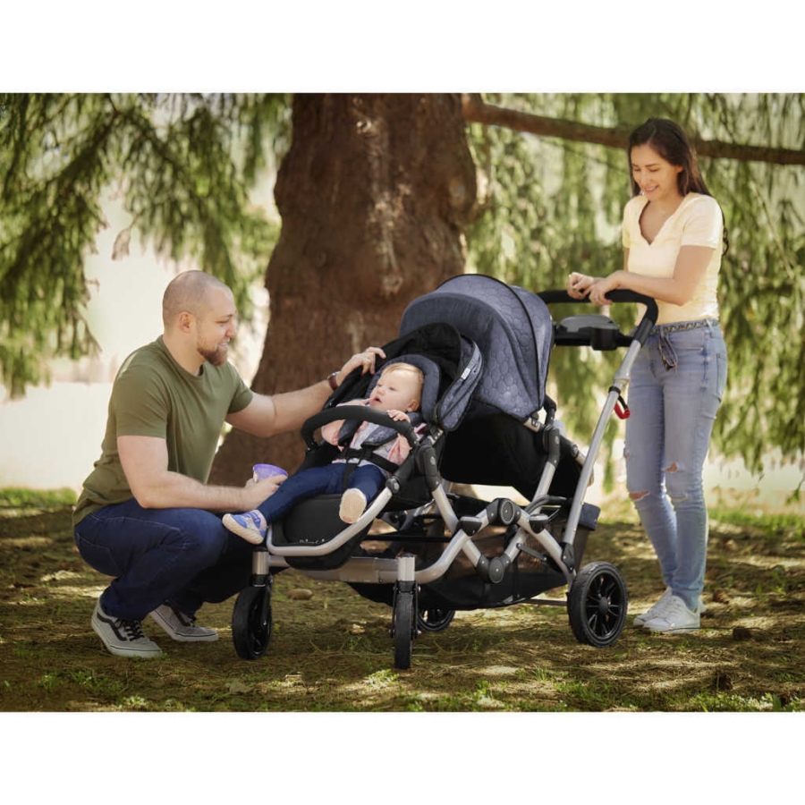 Track Tandem Stroller | Double Stroller Facing Each Other | Dream On Me